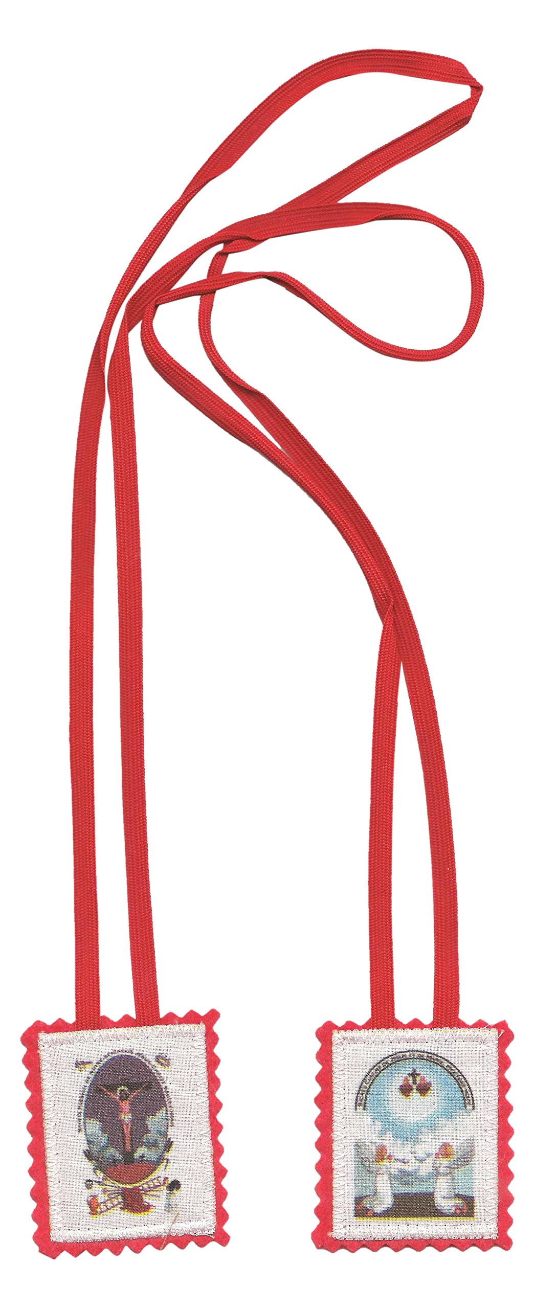Scapulaire en tissu rouge de la Passion (Salvator)